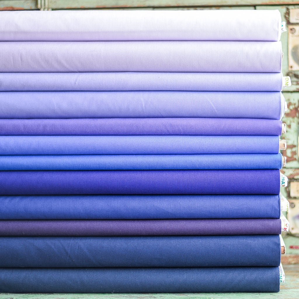 the workroom : Kona Solids Bundle : 365 Row 20 : Princess to Indigo