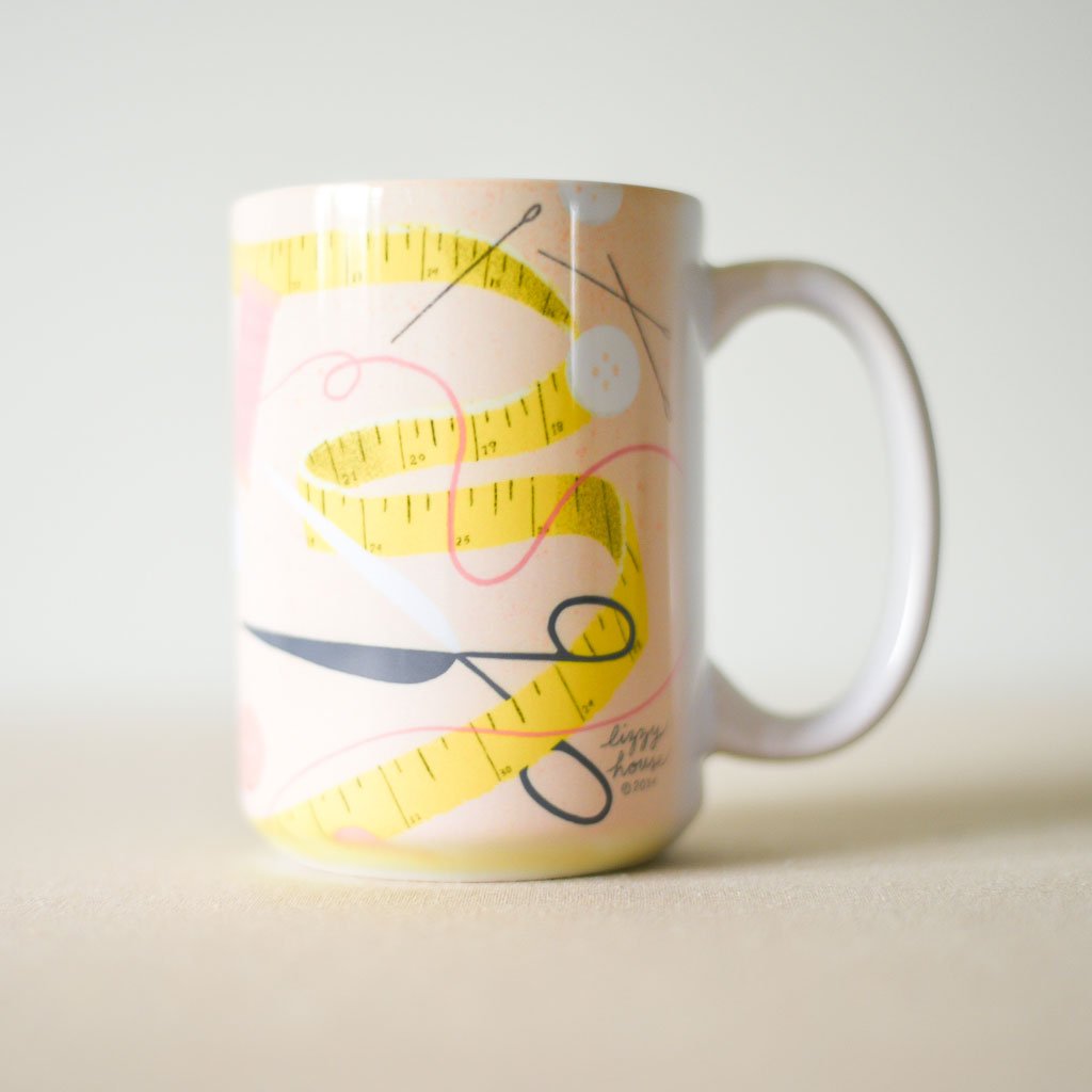 the workroom Supply : Lizzy House : Peach workroom Notions Mug